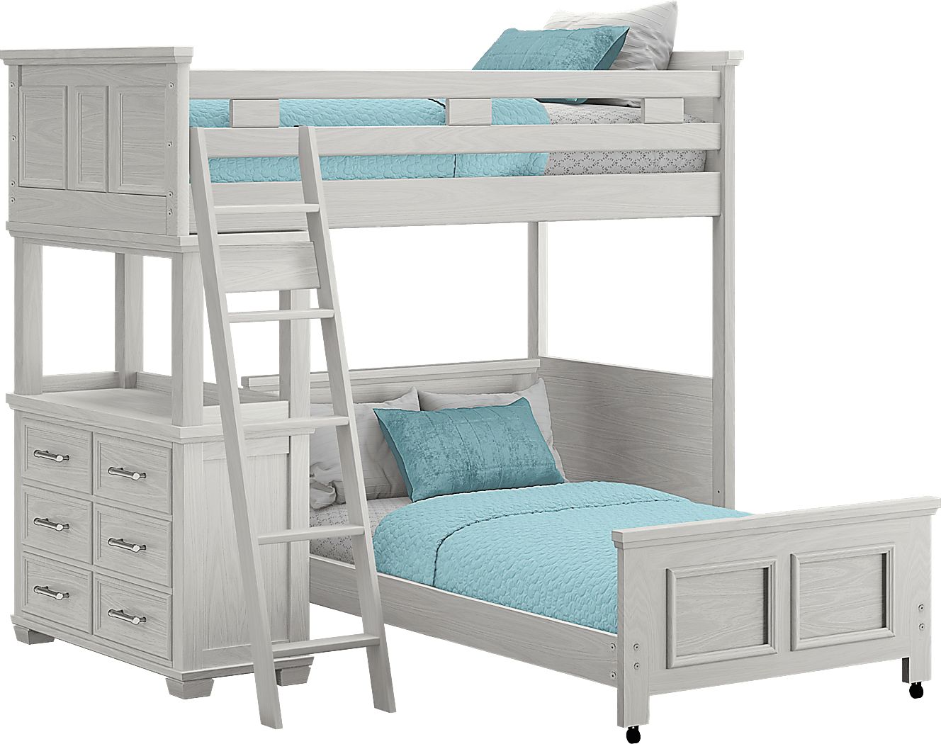 Canyon Lake Ash Gray Twin/Twin Loft with Dresser