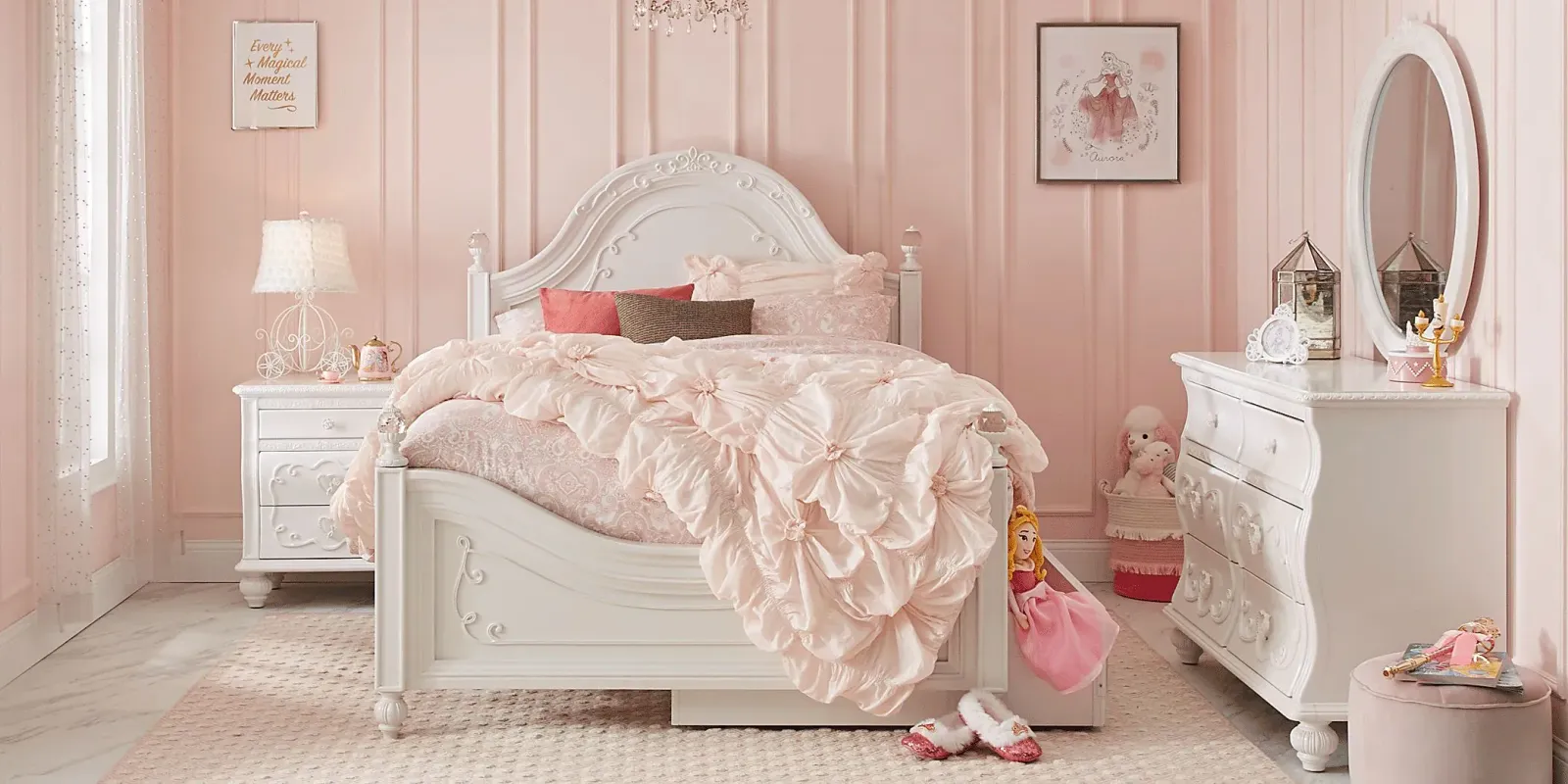 Disney Princess Dreamer White 5 Pc Twin Panel Bedroom by Rooms To Go Furniture