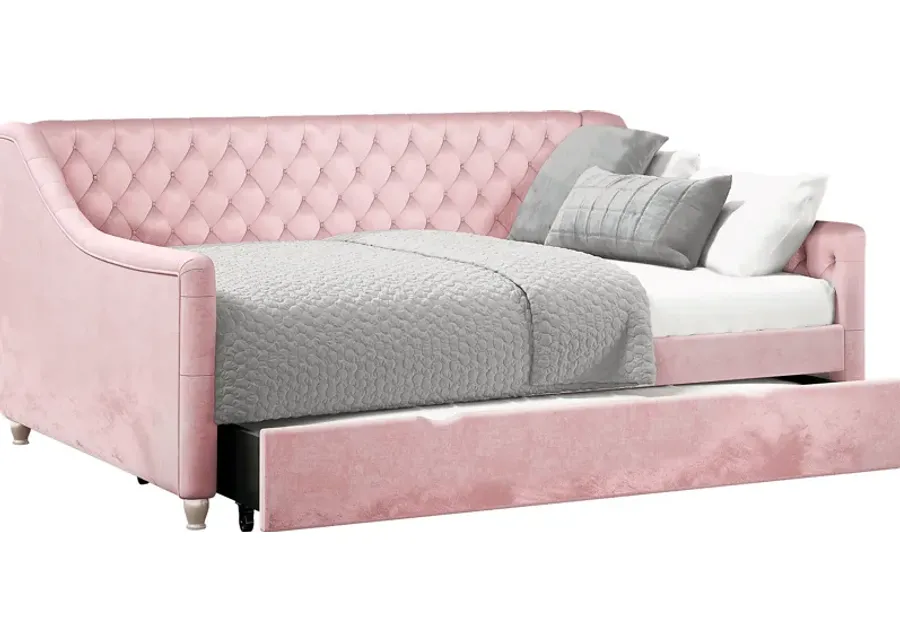 Alena Pink 4 Pc Twin Daybed with Twin Storage Trundle by Rooms To Go Furniture