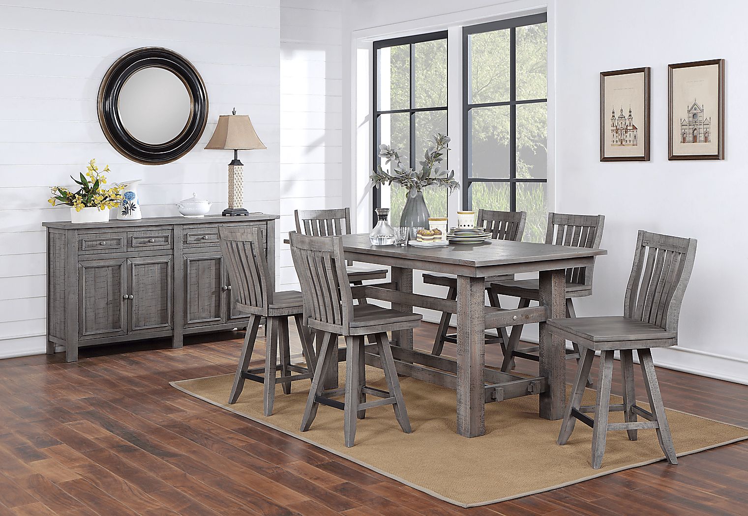 Lietner Gray Counter Height Dining Table