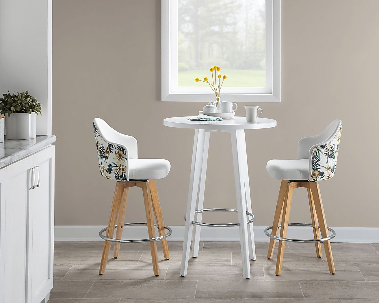 Stenele White Counter Height Table