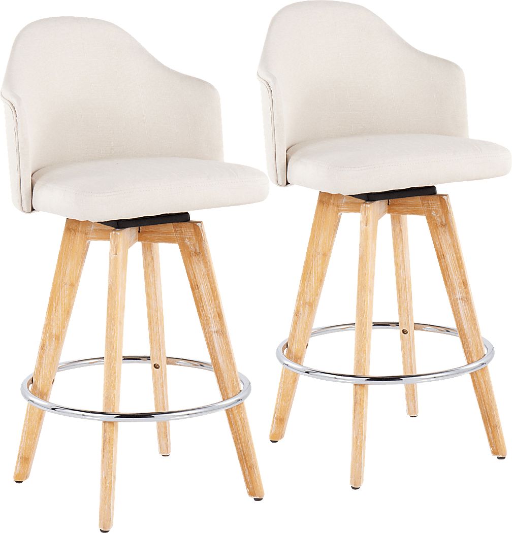 Chazmin Cream Counter Height Stool, Set of 2