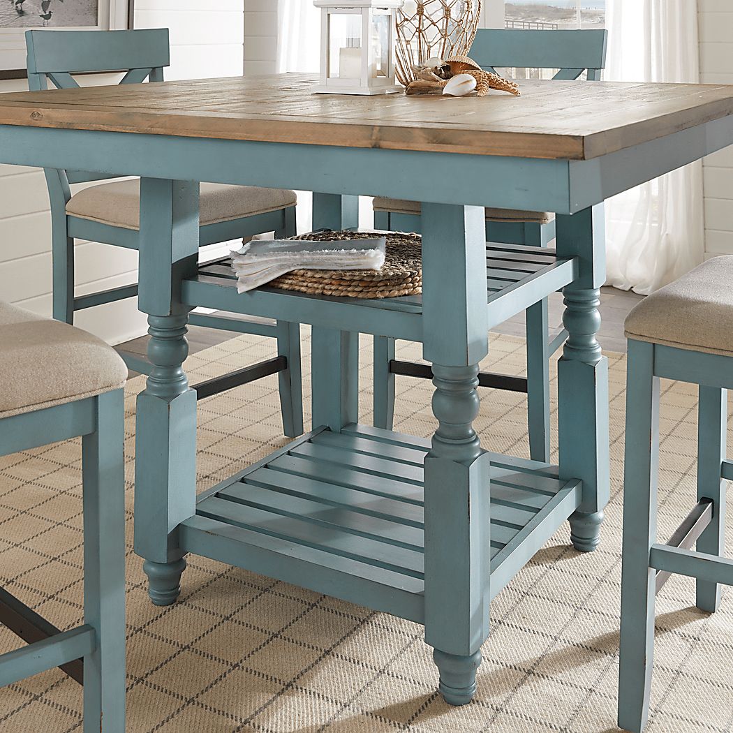 Spring Cottage Blue 5 Pc Counter Height Dining Set