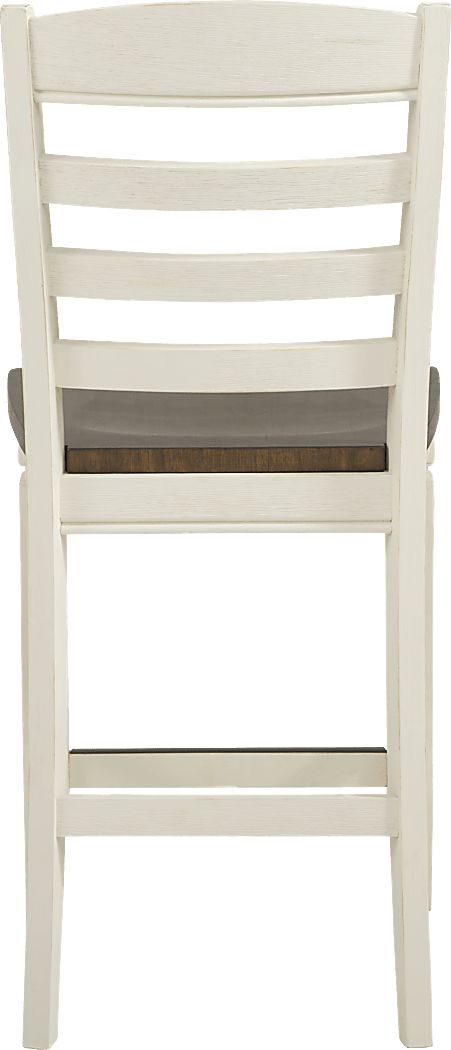 Country Lane Antique White Ladder Back Counter Height Stool