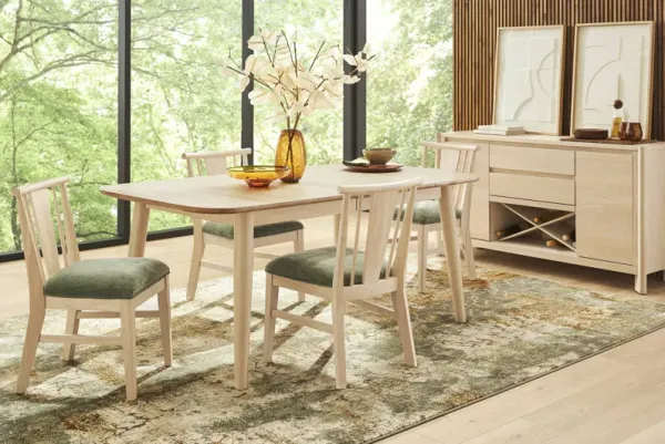 Julian Natural 5 Pc Square Dining Room with Spindle Back Chairs by ...