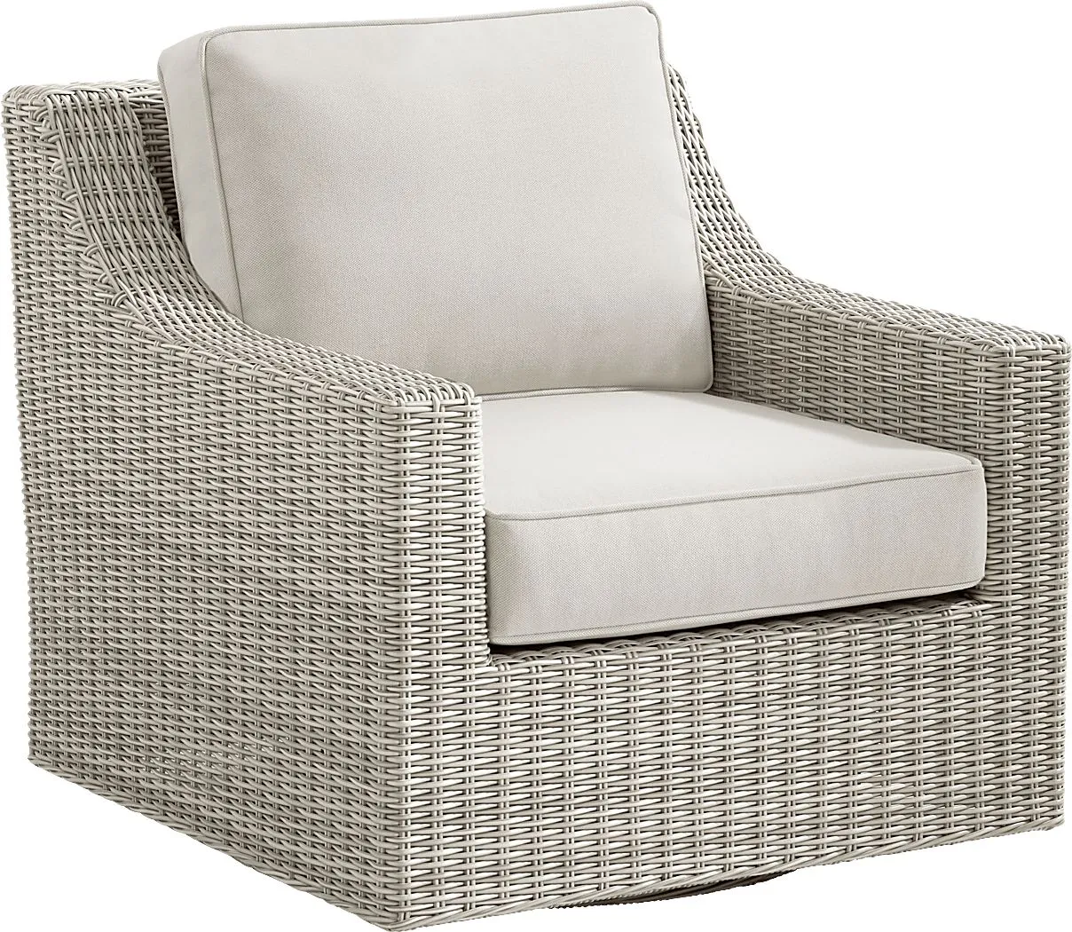 Patmos Gray Outdoor Swivel Rocker Chair with Linen Cushions
