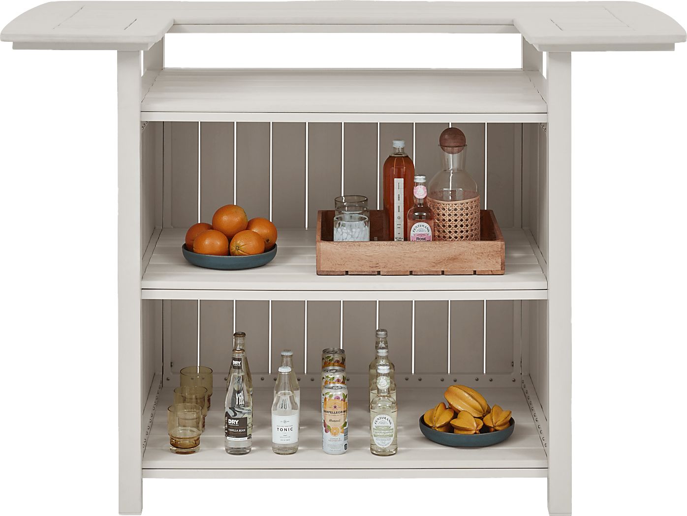 Addy White 3 Pc Outdoor Bar Set with Sky Barstools