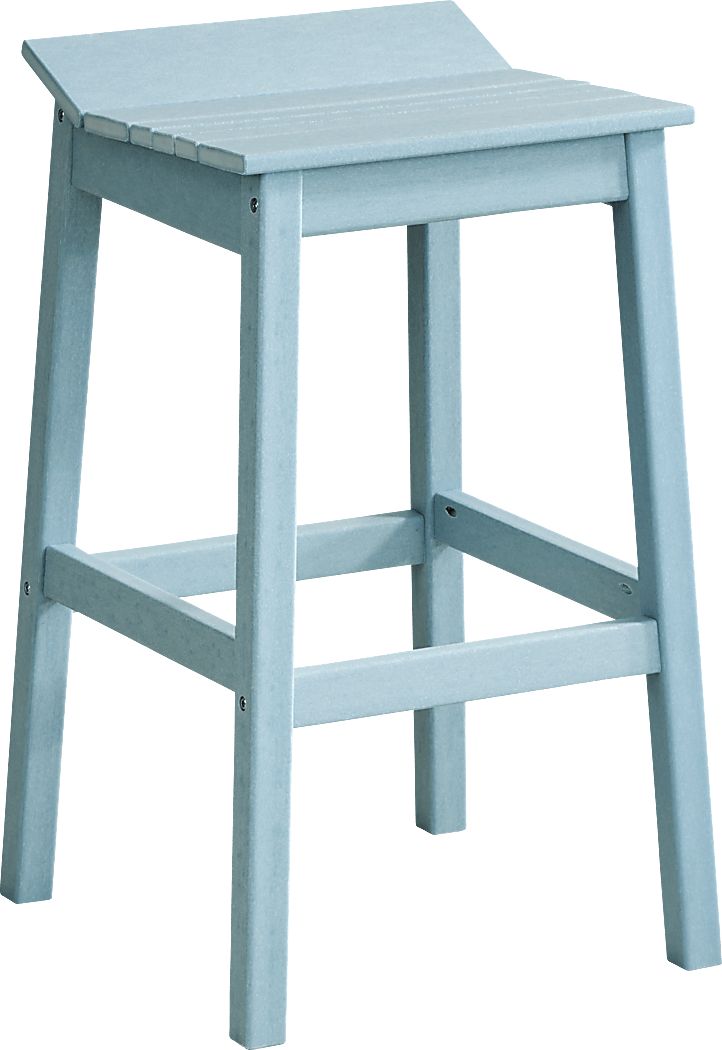 Addy White 3 Pc Outdoor Bar Set with Sky Barstools