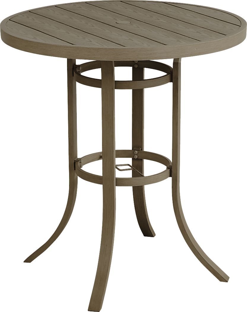 Siesta Key Gray 40"" Round Bar Height Outdoor Dining Table with ...