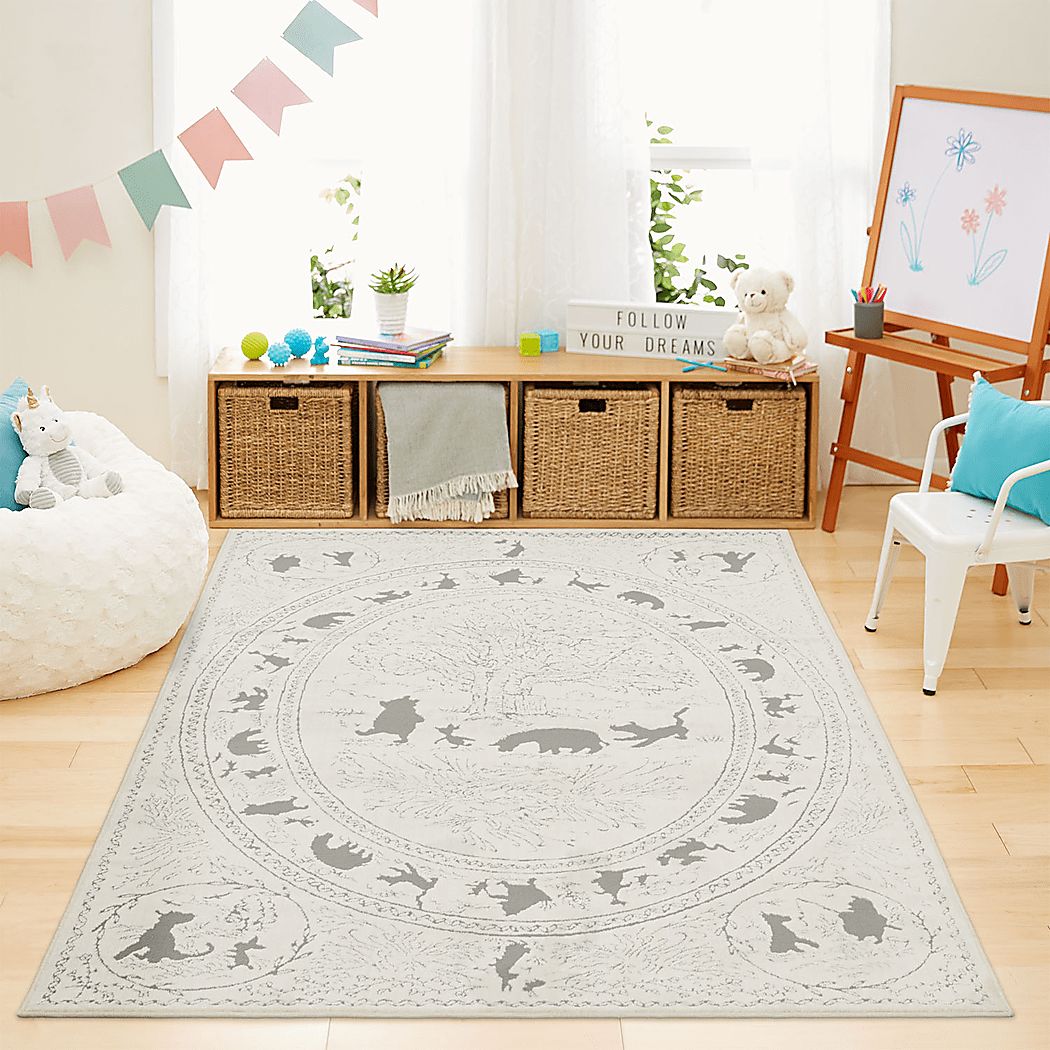 Kids Disney Winnie The Pooh Story Time White 8' x 10' Rug