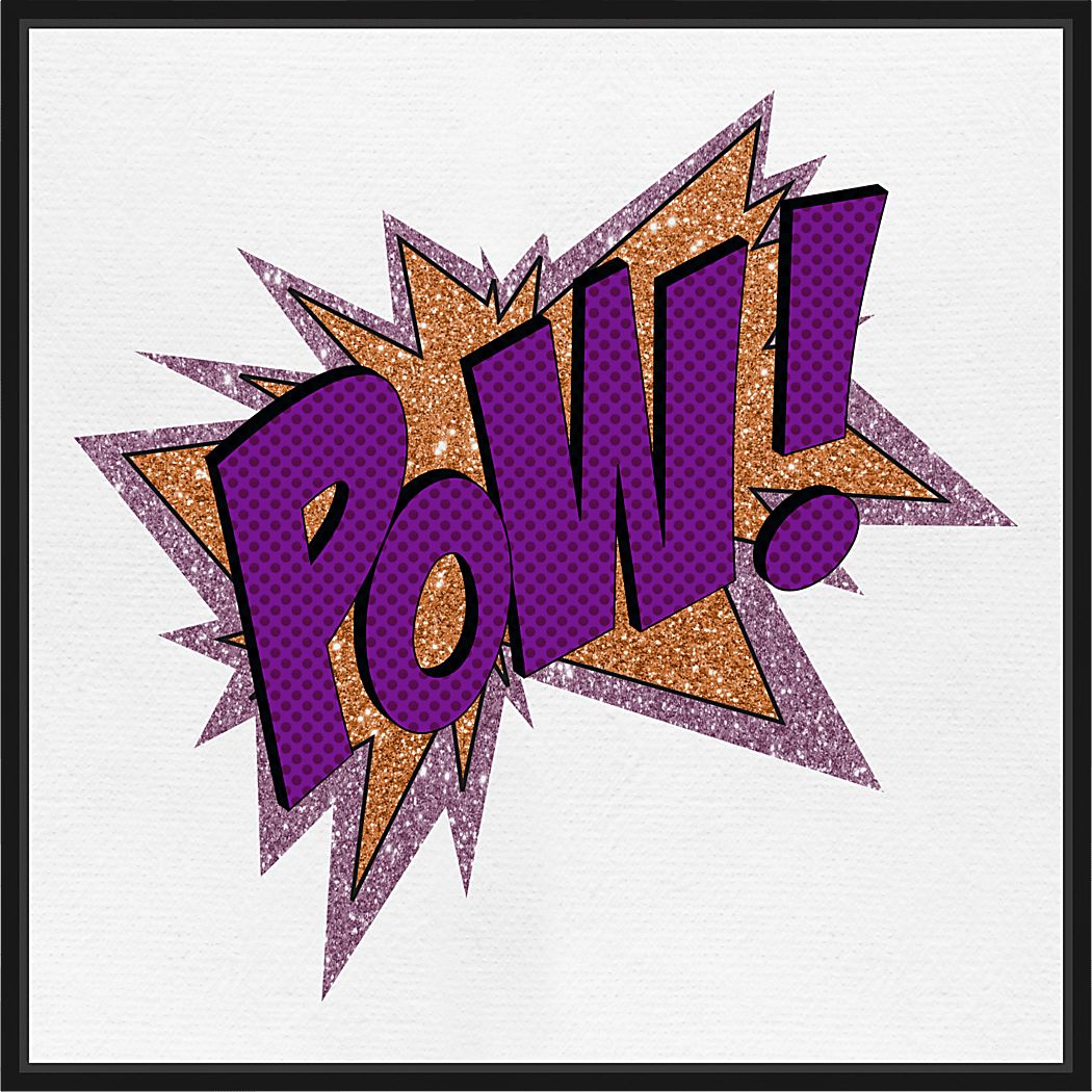 Kids Pow Words Purple Medium Wall Art