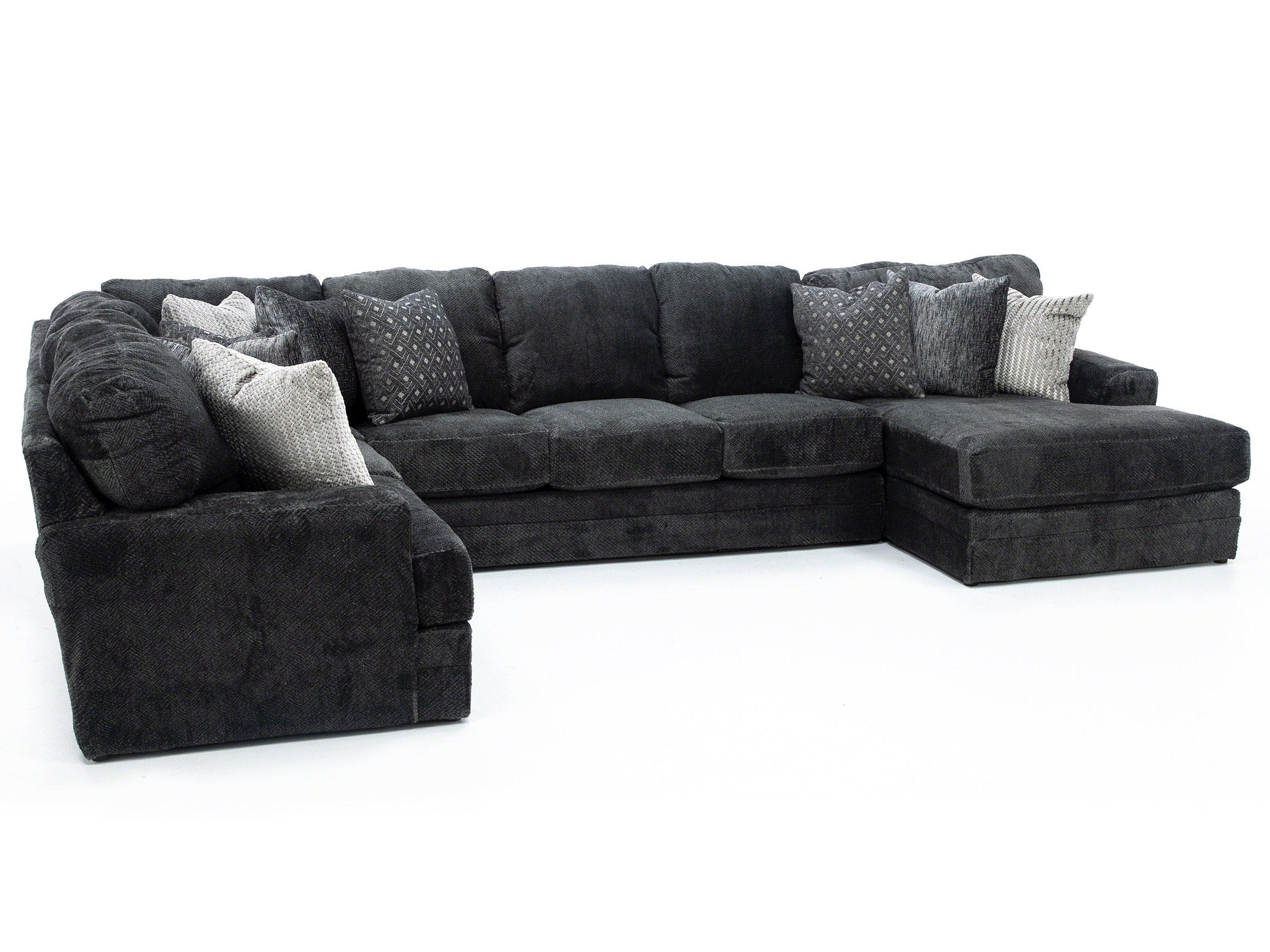 Snuggler Smoke 3-Pc. Sectional with Right Chaise in Smoke