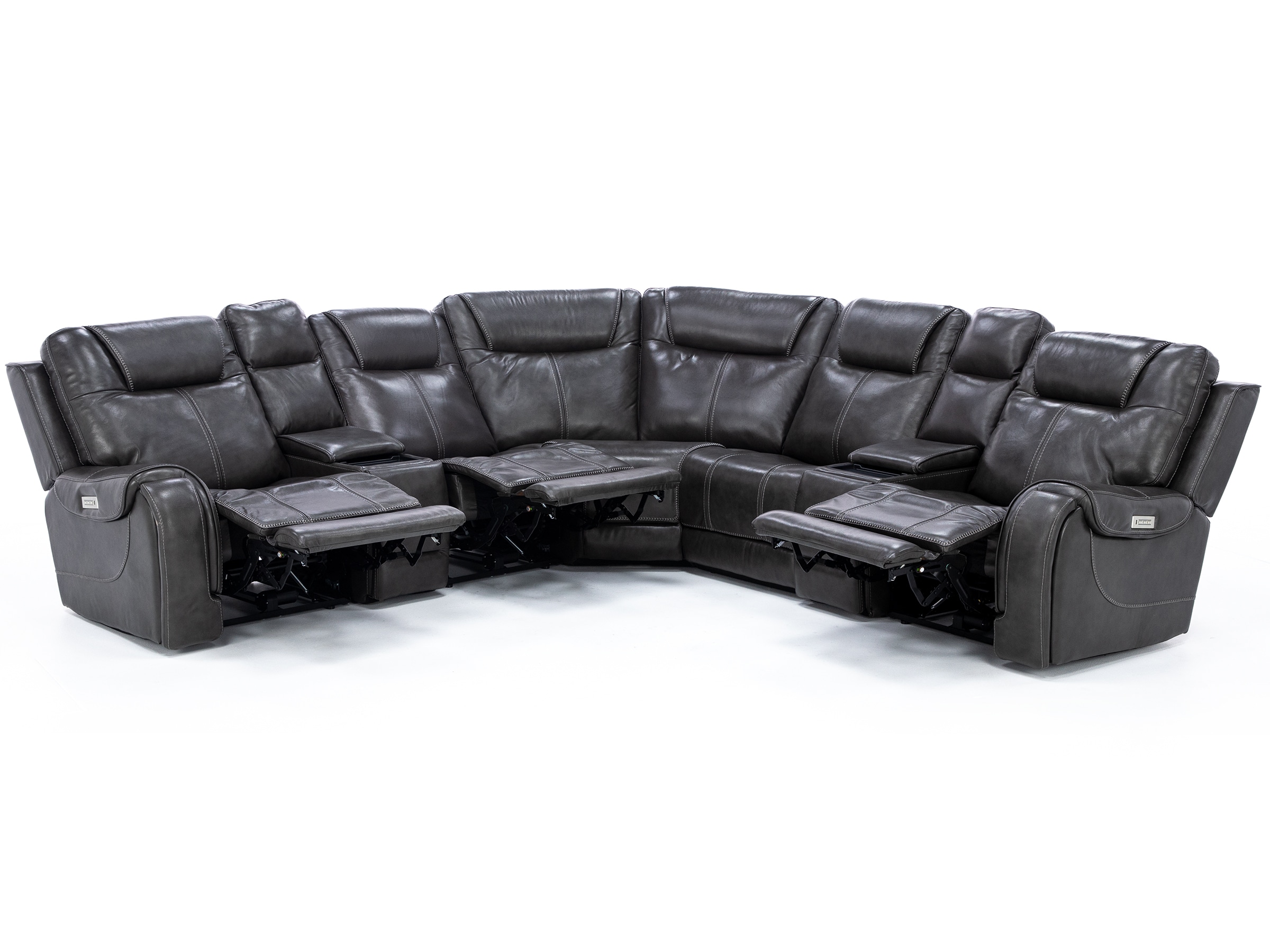 Zion 7-Pc. Leather Fully Loaded Reclining Modular