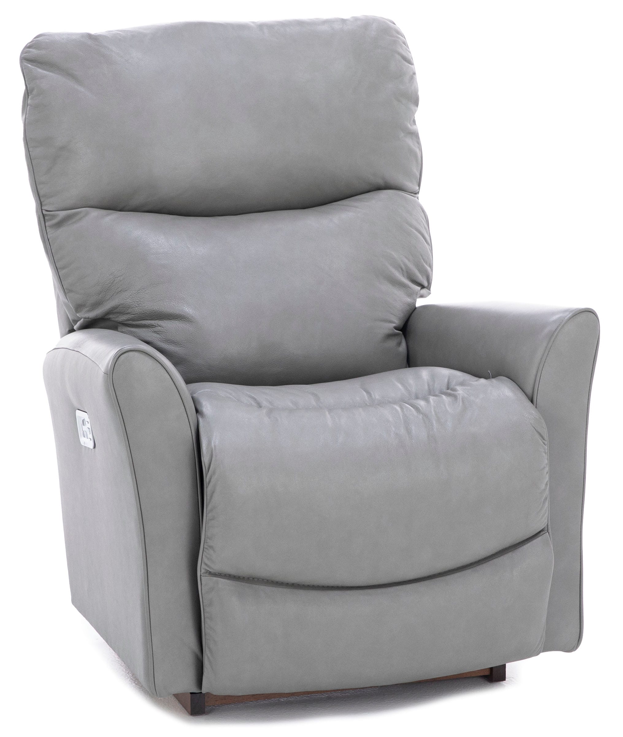 Rowan Leather Power Headrest Rocker Recliner in Slate