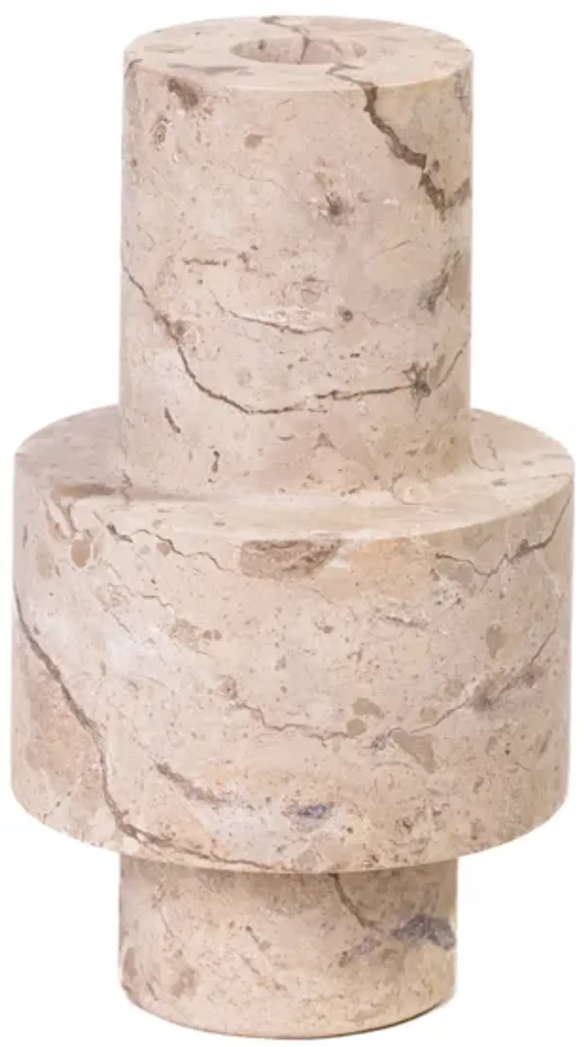 Marble White Brown Balanced Candle Holder by TOV Furniture | Furniture.com