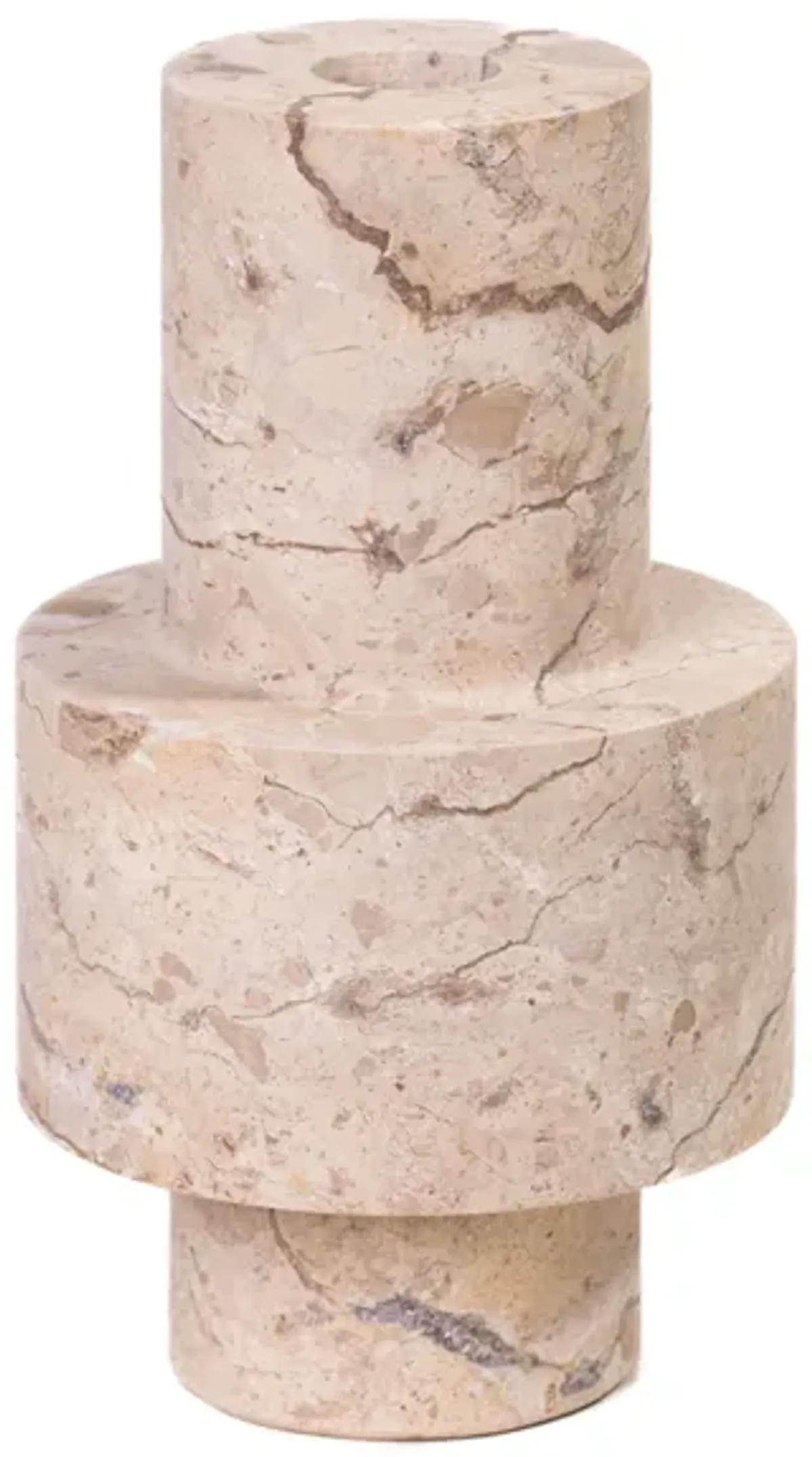 Marble White Brown Balanced Candle Holder by TOV Furniture | Furniture.com