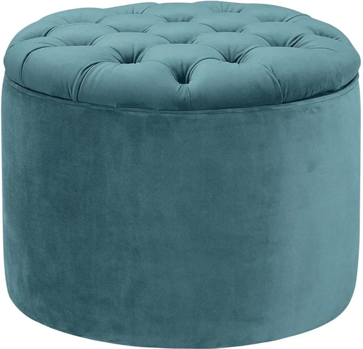 Dex Faded Blue Upcycled Fabric Ottoman by TOV Furniture | Furniture.com