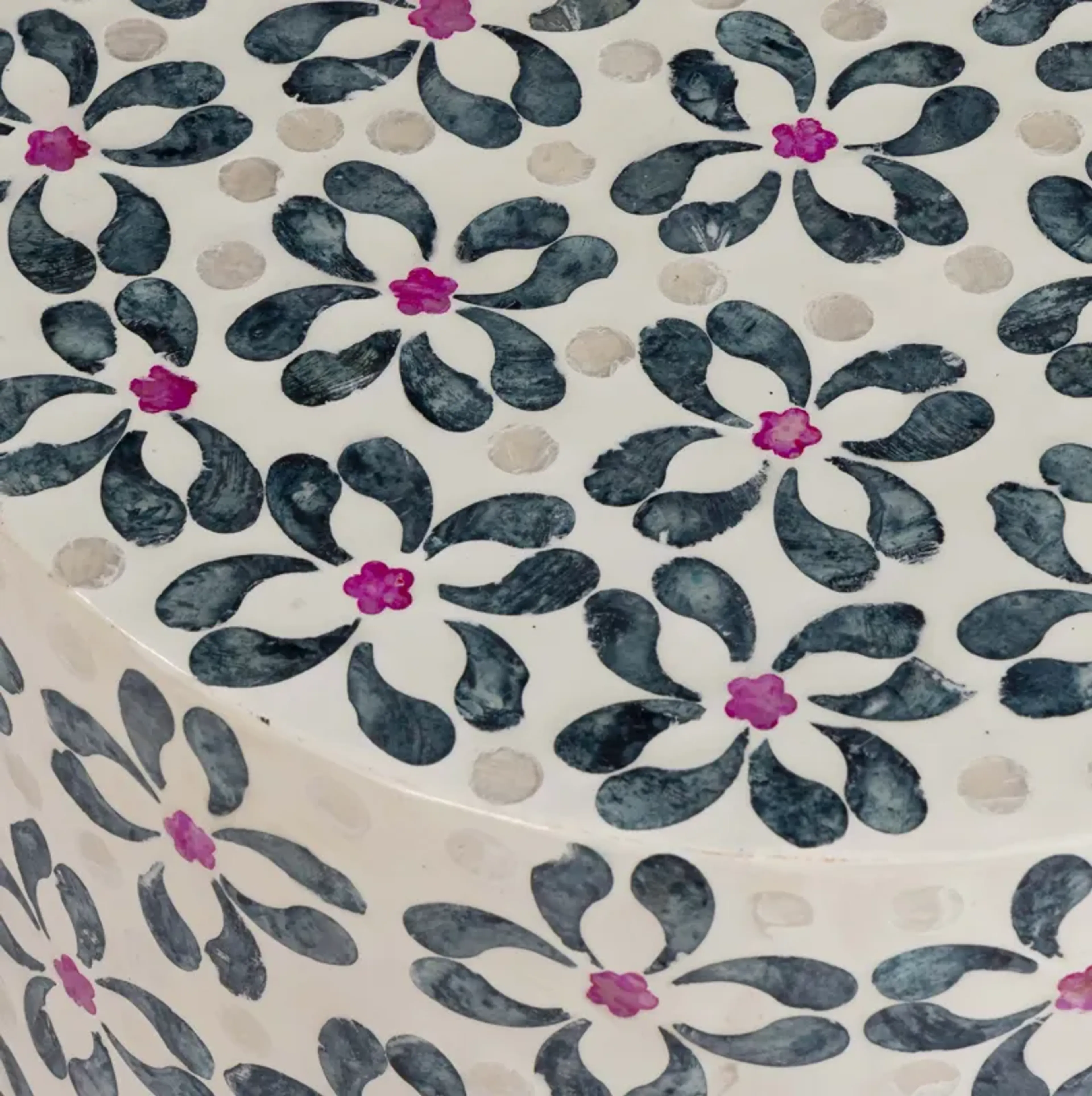 Lorna Stool In Aqua Floral Capiz Shell Motif Tov Furniture | Furniture.com