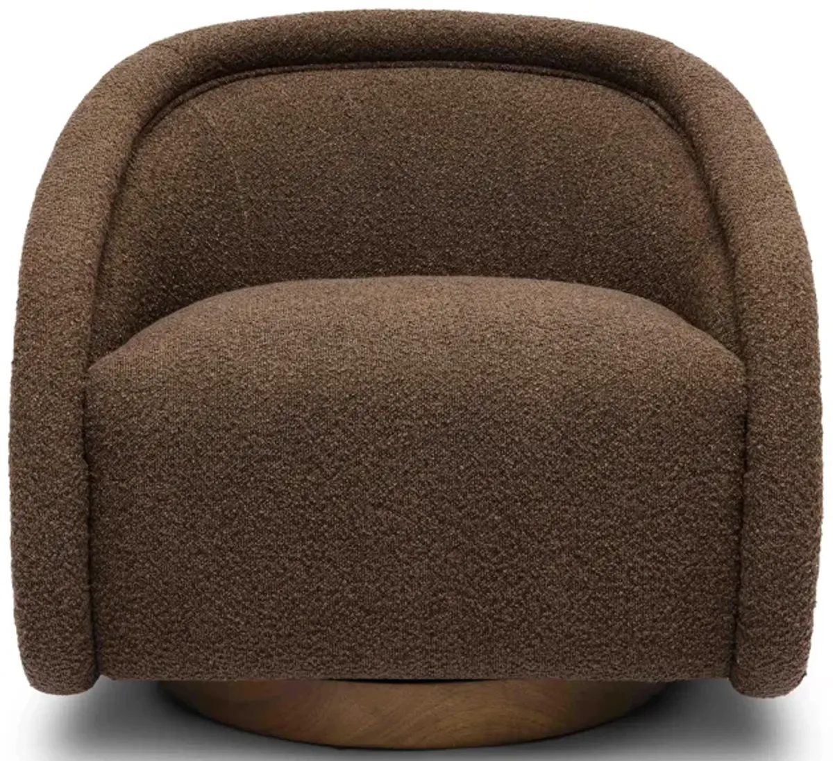 Rory Chocolate Brown Boucle Swivel Chair by TOV Furniture | Furniture.com