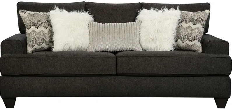 Dany Charcoal Sofa by The RoomPlace | Furniture.com