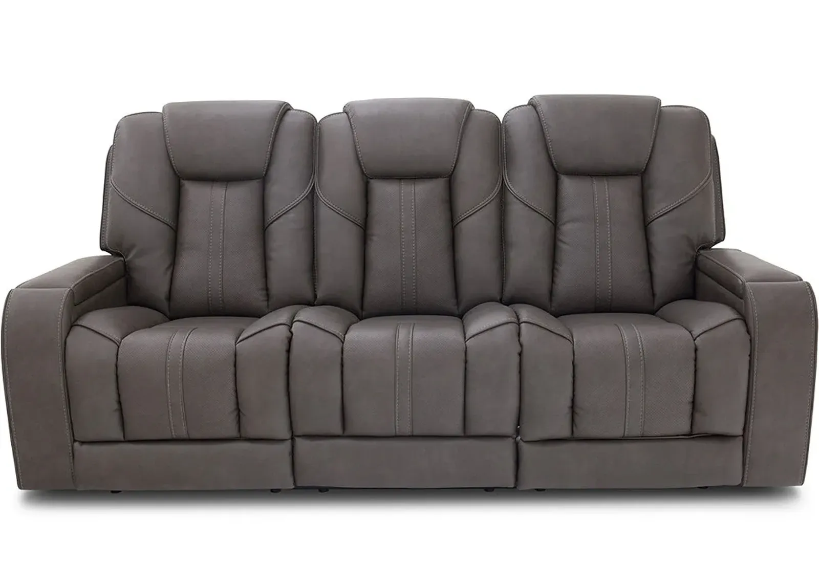 Dalton Gray Home Theater Power Reclining Sofa W Power Headrests by undefined Furniture