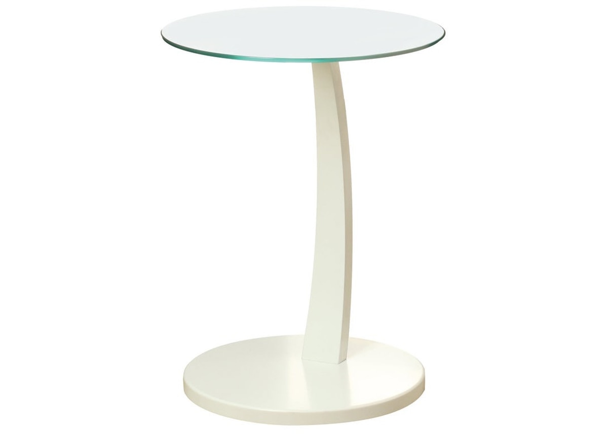 Arona White Round Accent Table