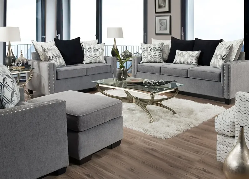 Veronica Gray 2 Pc. Living Room by The RoomPlace | Furniture.com