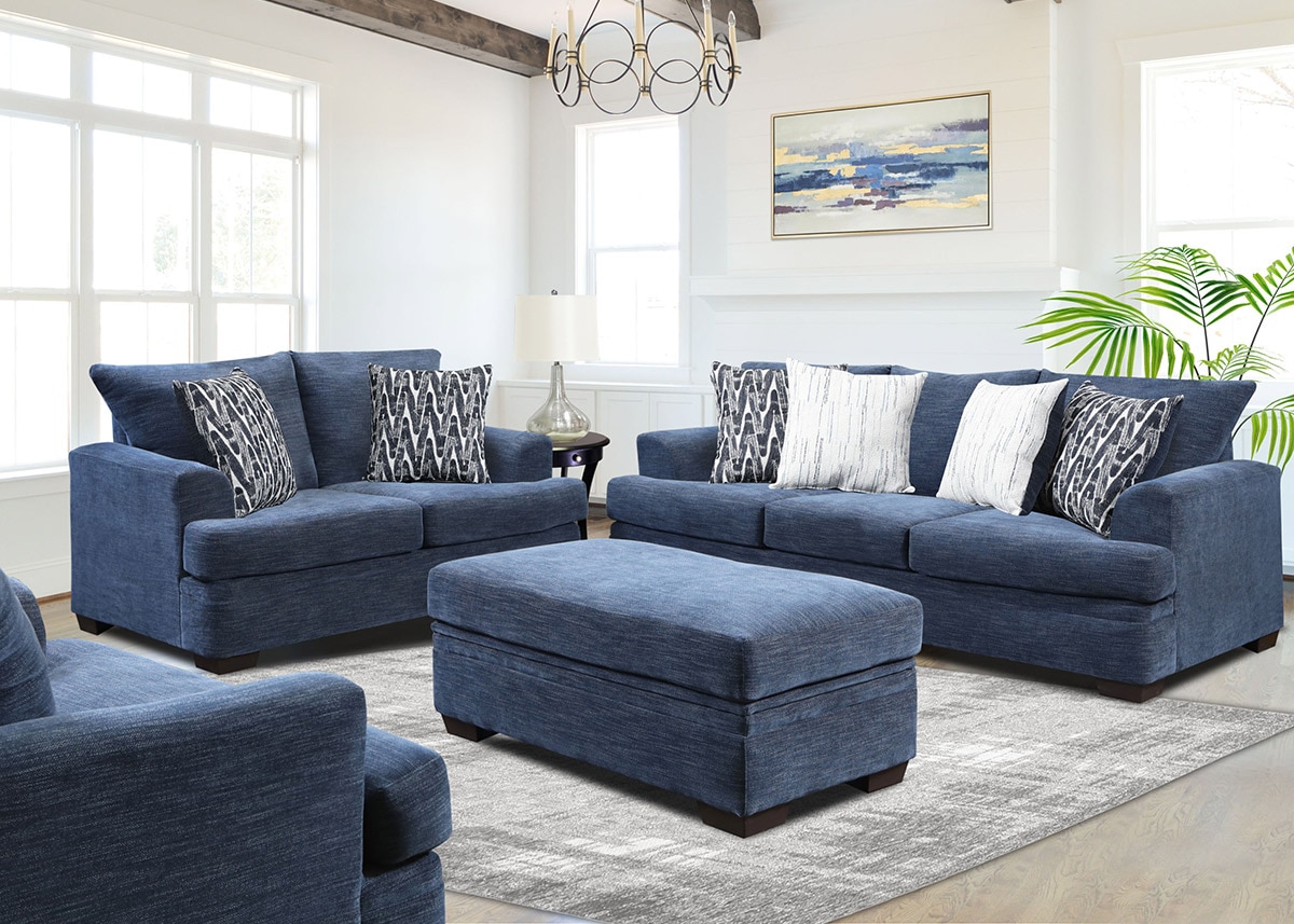 Emilia Blue 2 Pc. Living Room