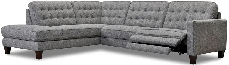 Finley Gray Fabric 2 Pc. Sectional W/ Power Footrest (Reverse)