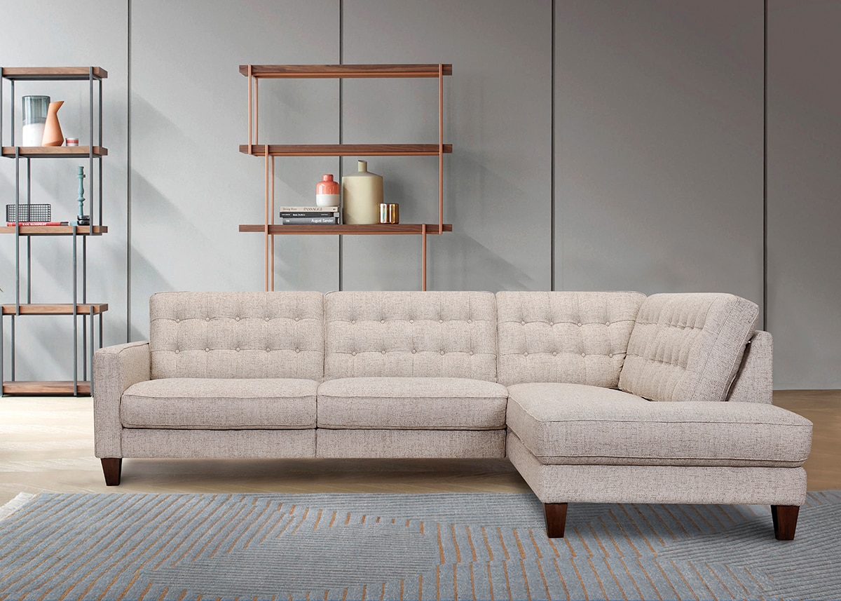 Finley Taupe Fabric 2 Pc. Sectional W/ Power Footrest