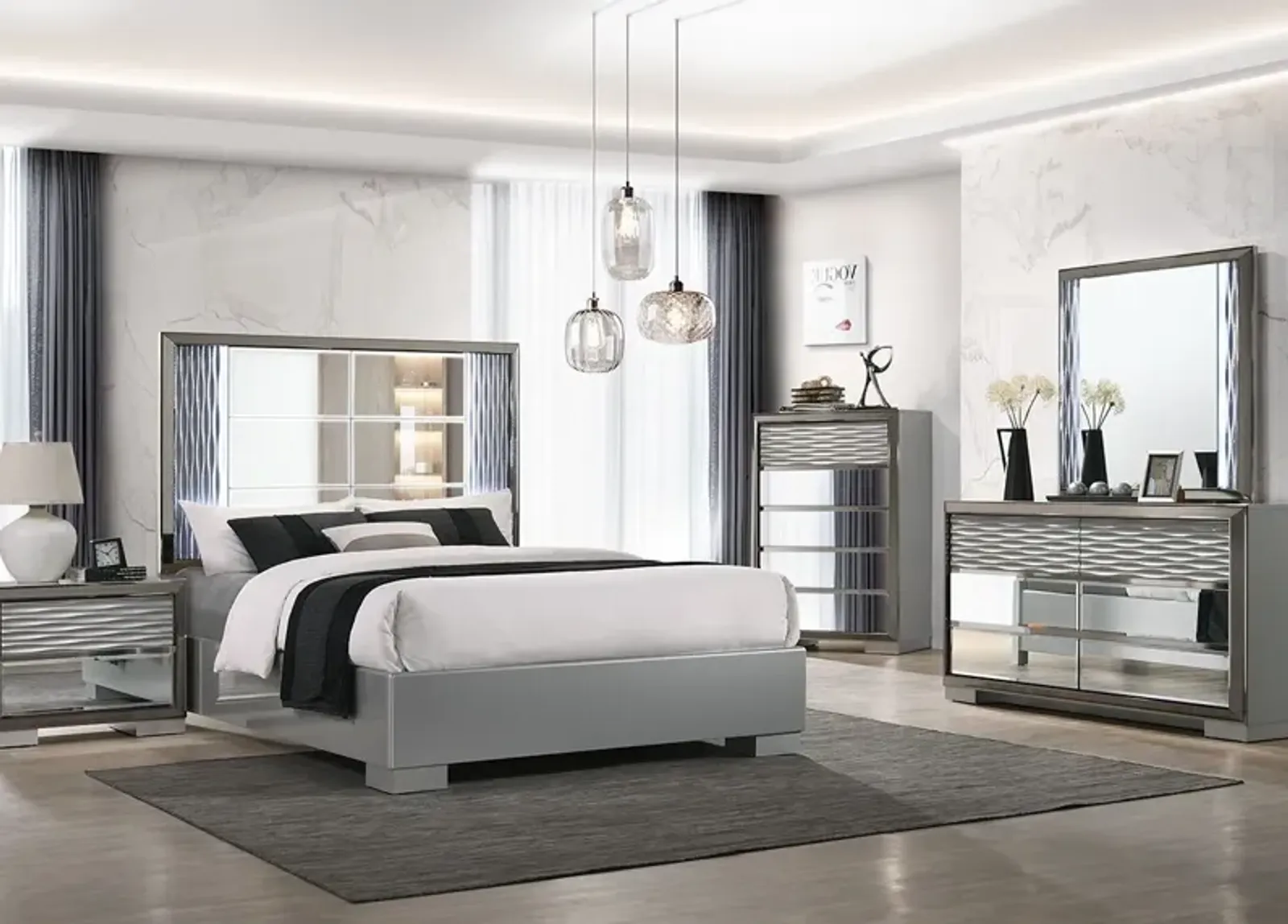 Vero 7 Pc. Queen Bedroom by The RoomPlace | Furniture.com