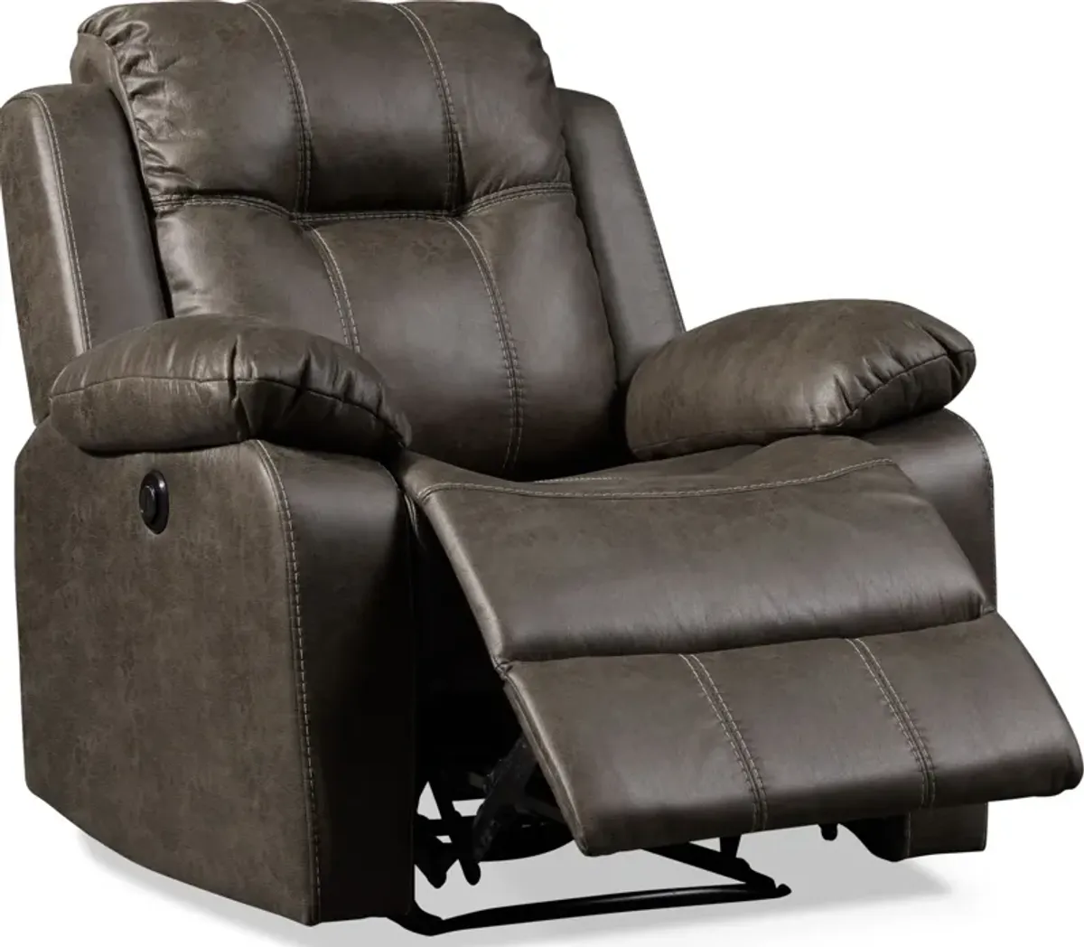 The Shaq Black Leather Recliner by Rooms To Go | Furniture.com