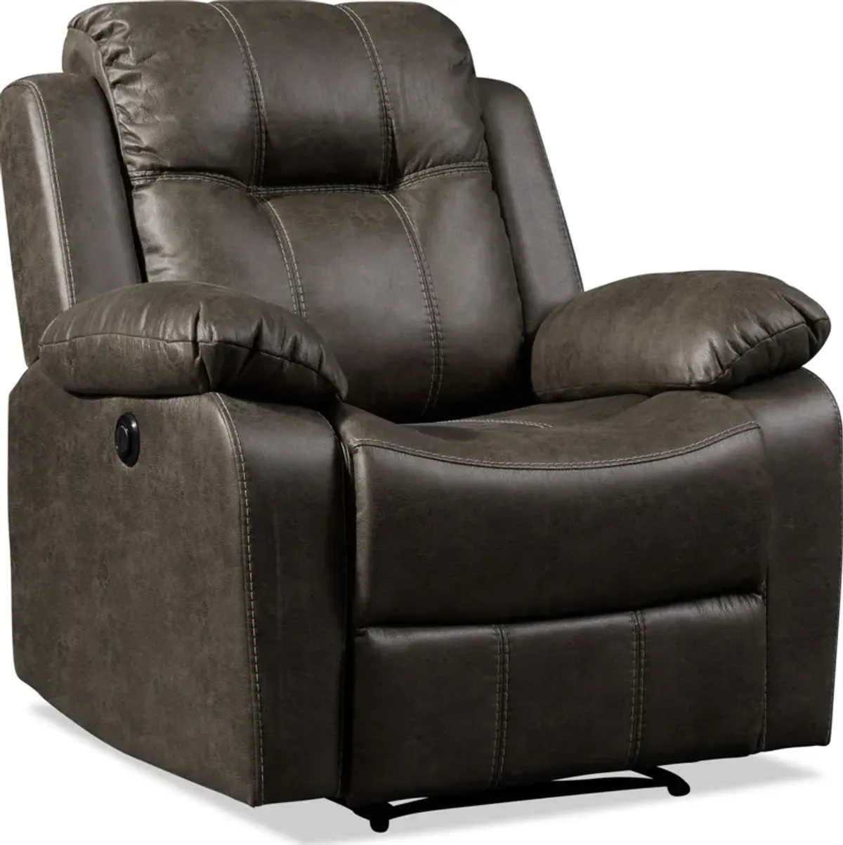 The Shaq Black Leather Recliner by Rooms To Go | Furniture.com