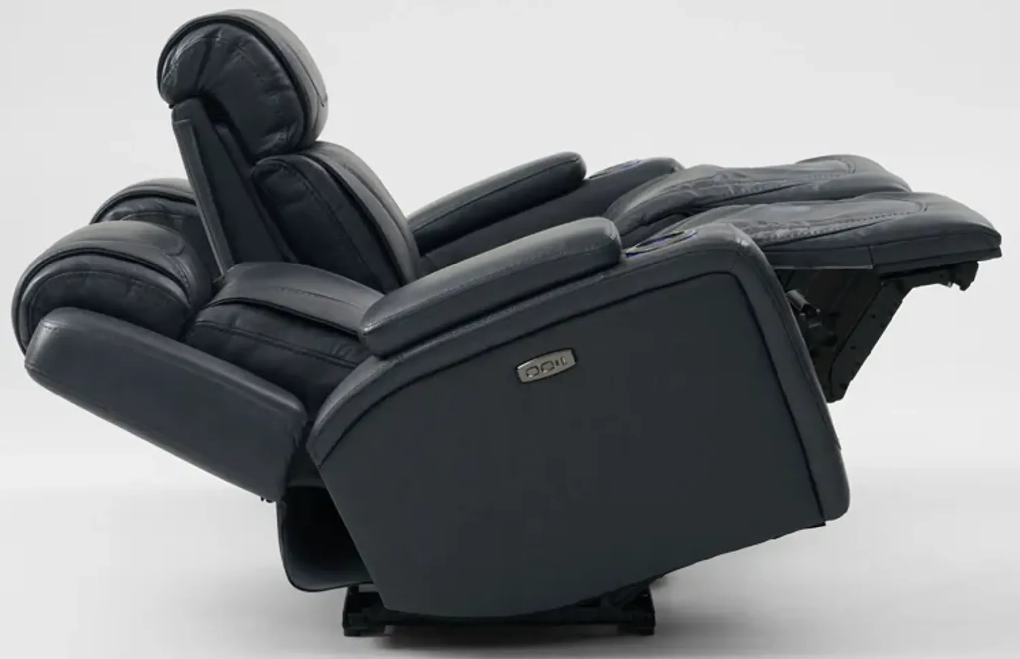 Forte Dual-Power Reclining Sofa and Loveseat with Cooling Console ...